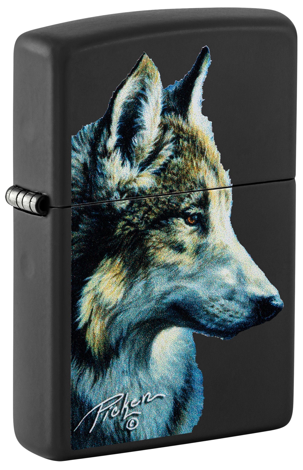 Linda Picken Wolf Design | Black Matte | Zippo Lighter – Zippo Australia